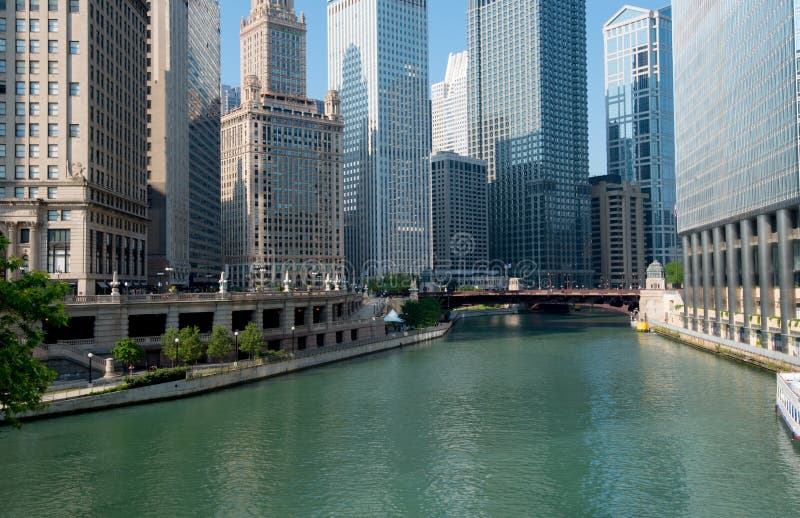 Cidade Do Rio De Chicago De Chicago Illinois, EUA Imagem de Stock ...
