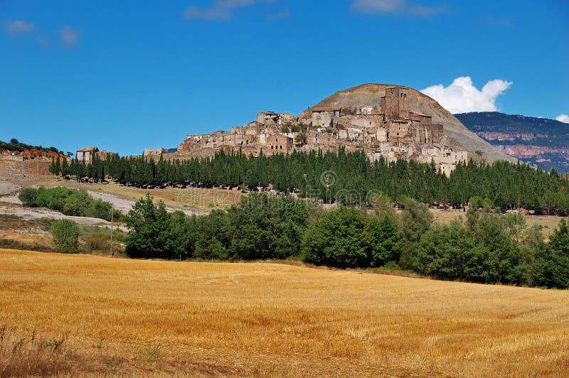 Cidade Fantasma De Escó, Spain Foto de Stock - Imagem de fantasma ...