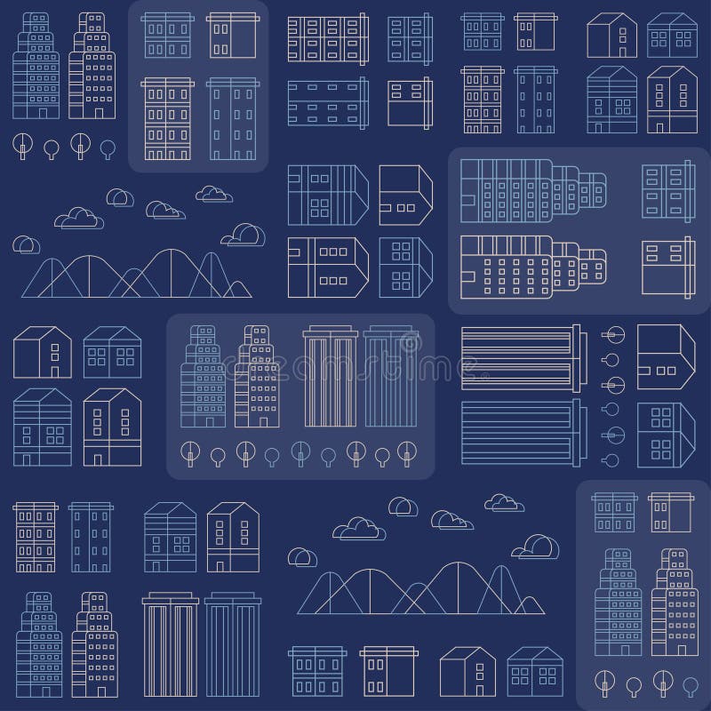 Cidade Linear Lisa Infographic Ilustração Stock - Ilustração de molde ...