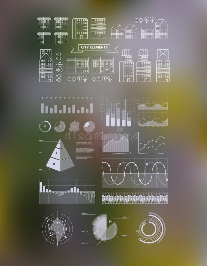 Cidade Linear Lisa Infographic Ilustração Stock - Ilustração de cidade ...
