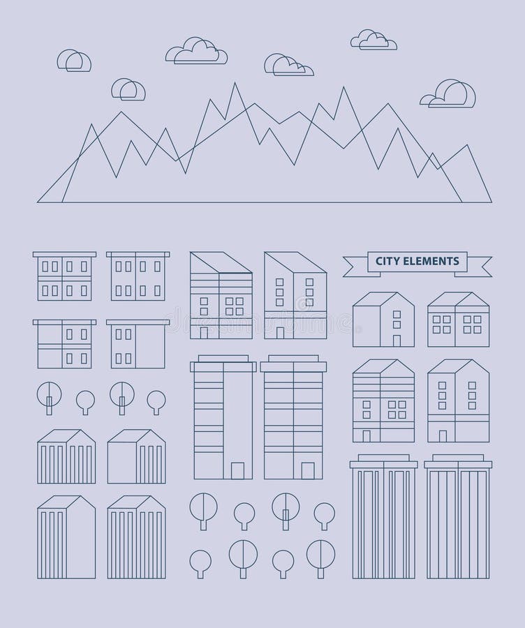 Cidade Linear Lisa Infographic Ilustração Stock - Ilustração de molde ...