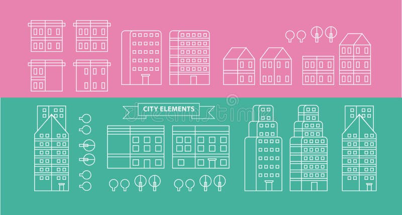 Cidade Linear Lisa Infographic Ilustração Stock - Ilustração de ...