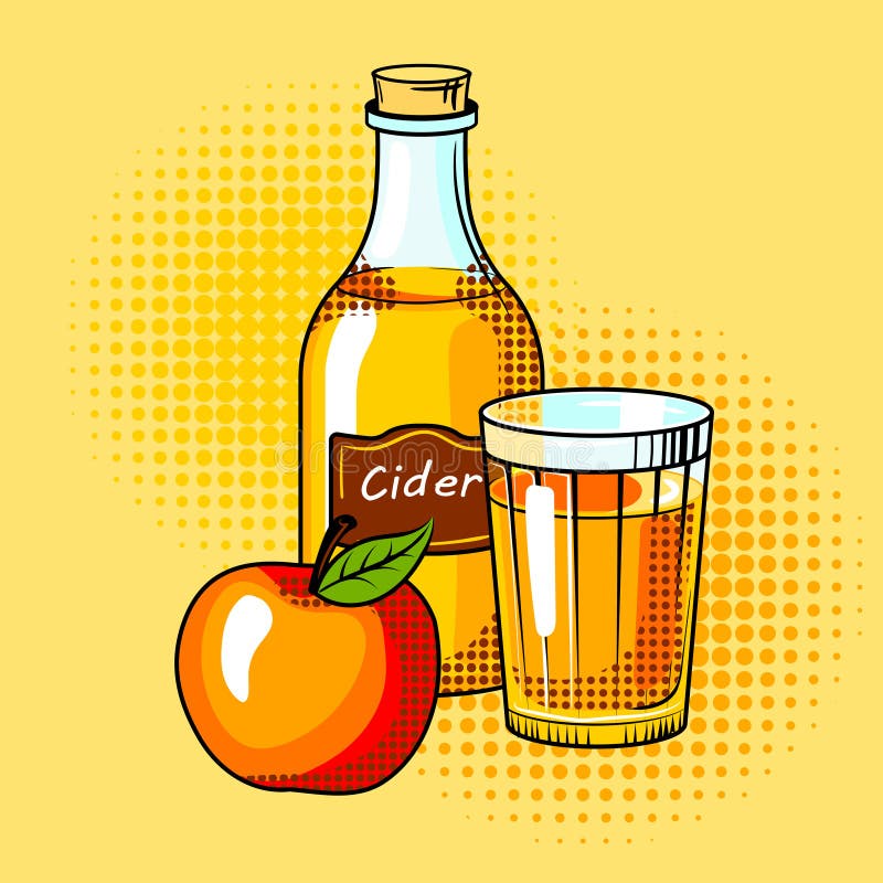 Retro cartoon cider bottle stock illustration. Illustration of ...