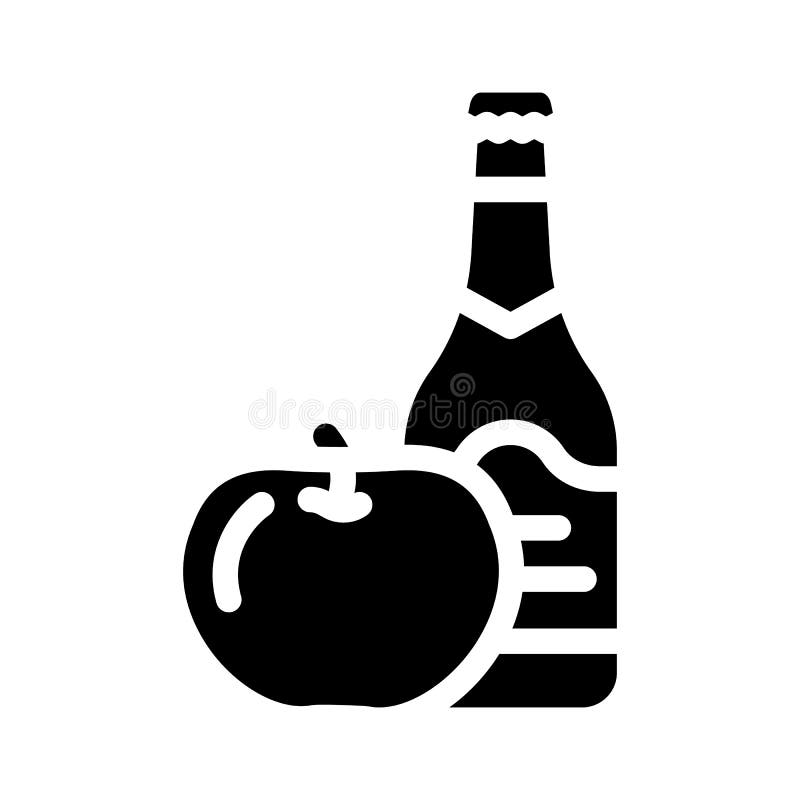 Cider Apple Glyph Icon Vector Illustration Stock Illustration ...
