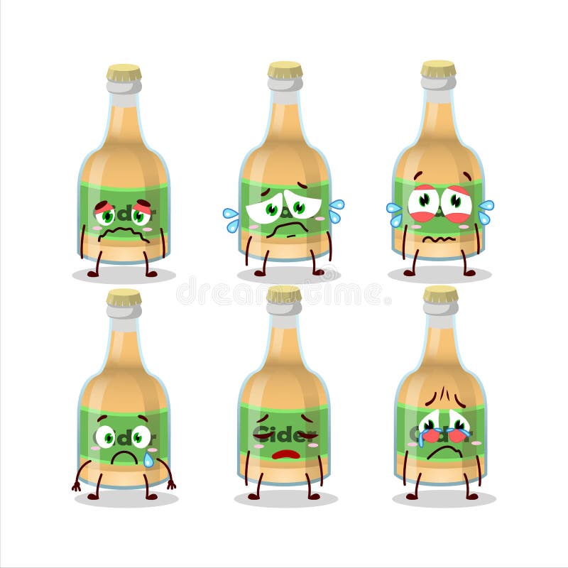 Cider Bottle Cartoon Character are Playing Games with Various Cute ...