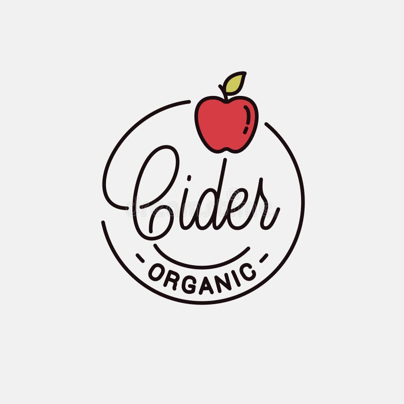 Cider Logo. Letters and Apple Silhouette. Vintage Lettering. Apple ...