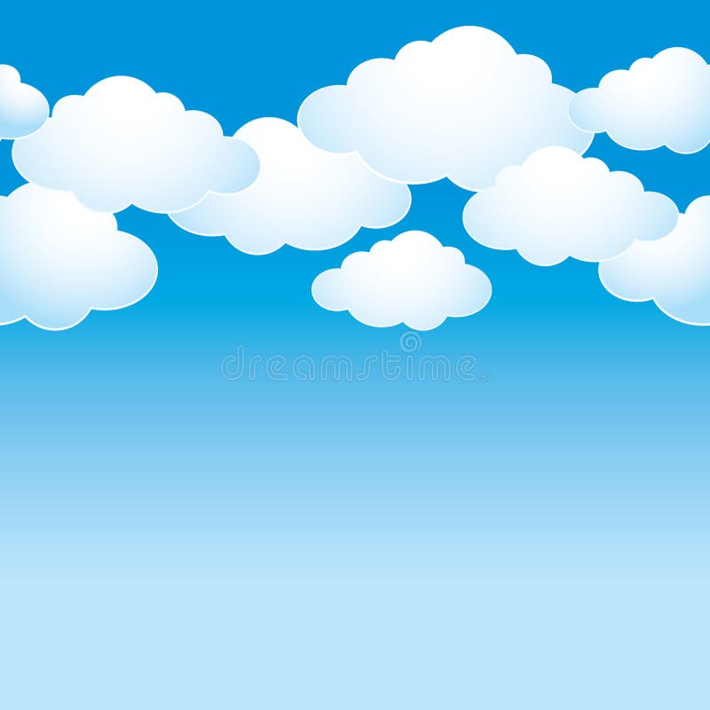 Ciel Bleu Avec Des Nuages Illustration De Vecteur Illustration de ...