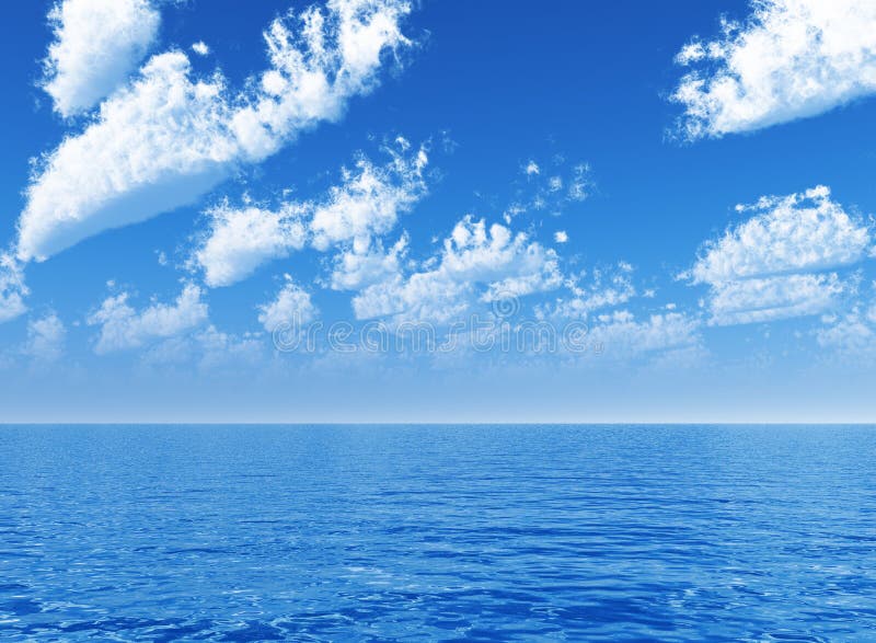 Ciel Bleu Nuageux Au-dessus De La Mer Photo stock - Image du idyllique ...