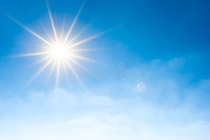 Sol Brillante En El Cielo Azul Foto de archivo - Imagen de estrella ...