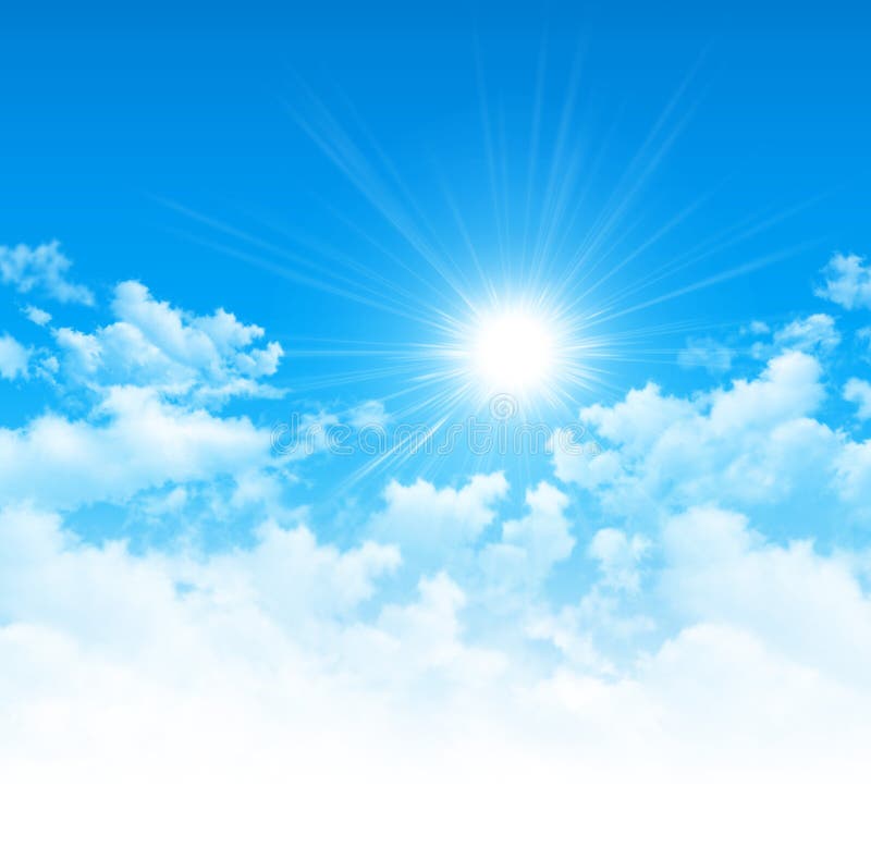 Sol Brillante Y Nubes