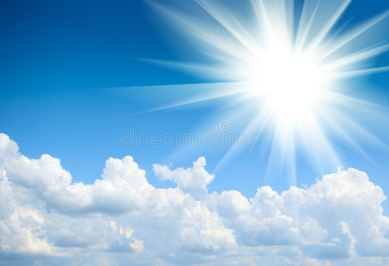 Cielo azul y sol stock de ilustración. Ilustración de vigas - 19297710