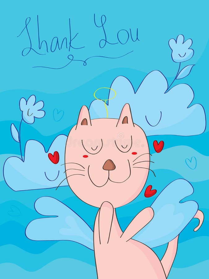 Cielo del adiós del gato ilustración del vector. Ilustración de ...