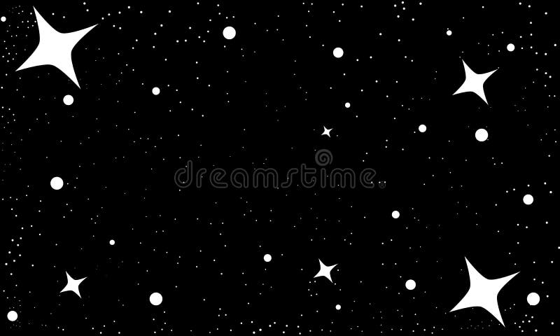 Cielo Estrellado Blanco Y Negro Ilustración del Vector - Ilustración de ...
