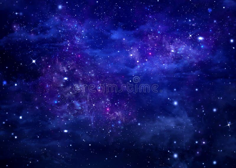 Cielo Estrellado Del Fondo Azul Abstracto Stock de ilustración ...