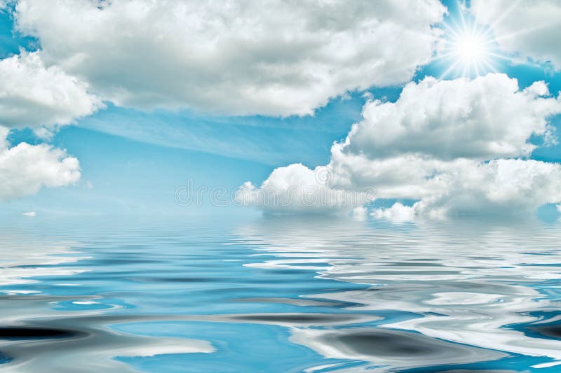 Cielo, sol y agua imagen de archivo. Imagen de recurso - 7907169