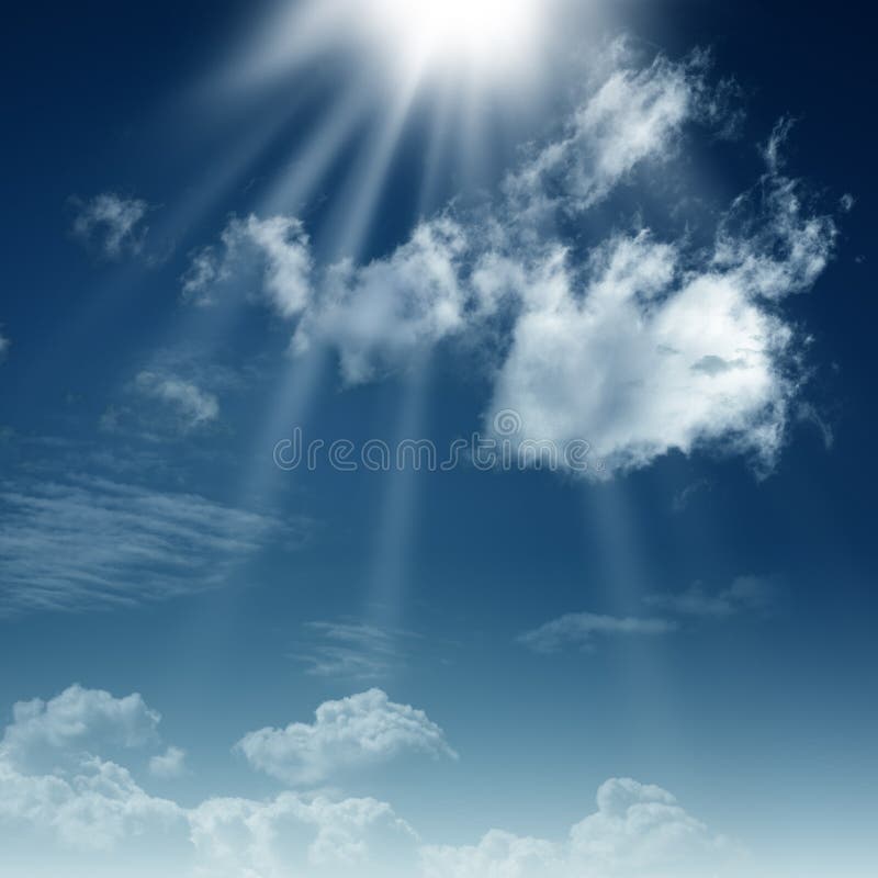 Cielos Azules Y Sol Brillante Foto de archivo - Imagen de contexto ...