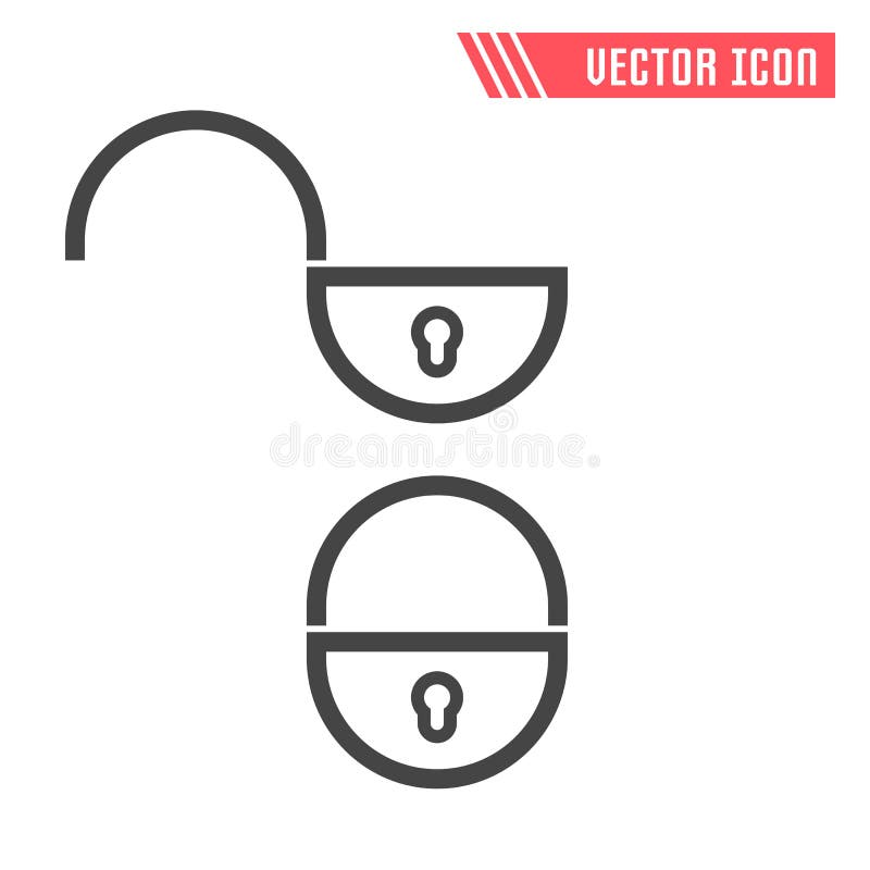 Cierre El Icono Plano Del Vector Ilustración del Vector - Ilustración ...