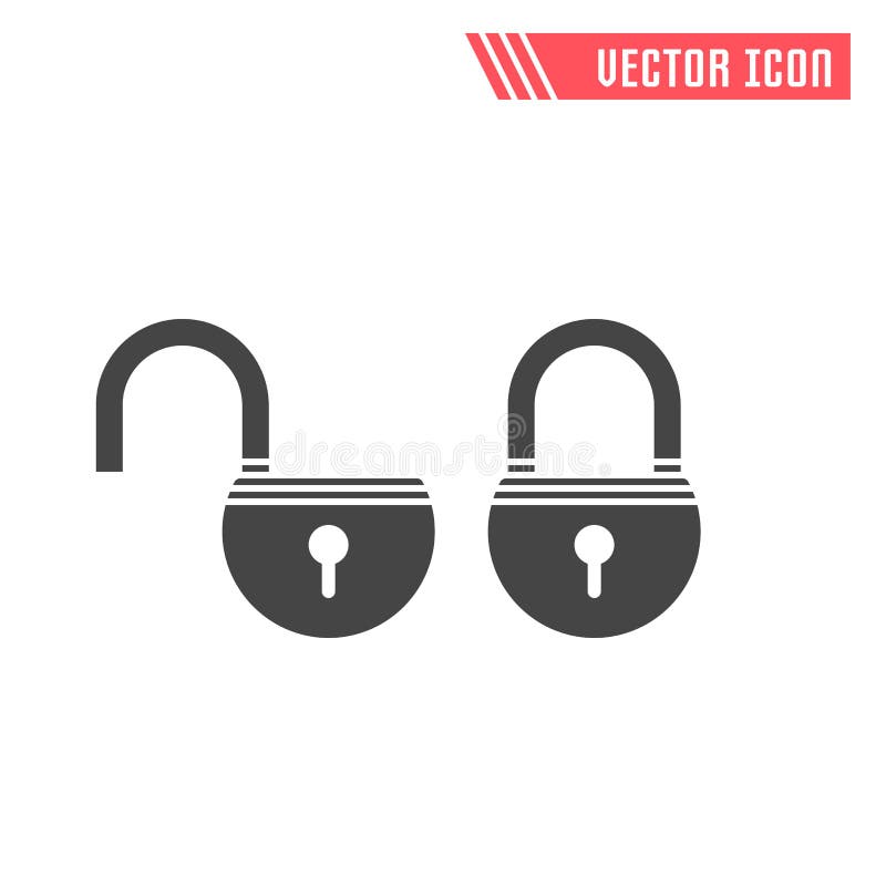 Cierre El Icono Plano Del Vector Ilustración del Vector - Ilustración ...