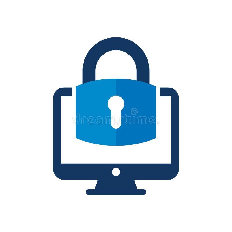 Cierre El Ordenador Logo Icon Design Ilustración del Vector ...