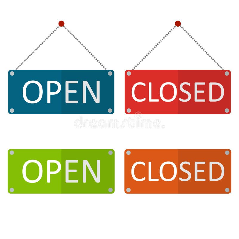 Cierre El Vector Abierto Del Tablero Ilustración del Vector ...