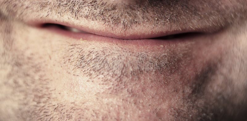 Cierre Masculino De La Boca Para Arriba Foto de archivo - Imagen de ...