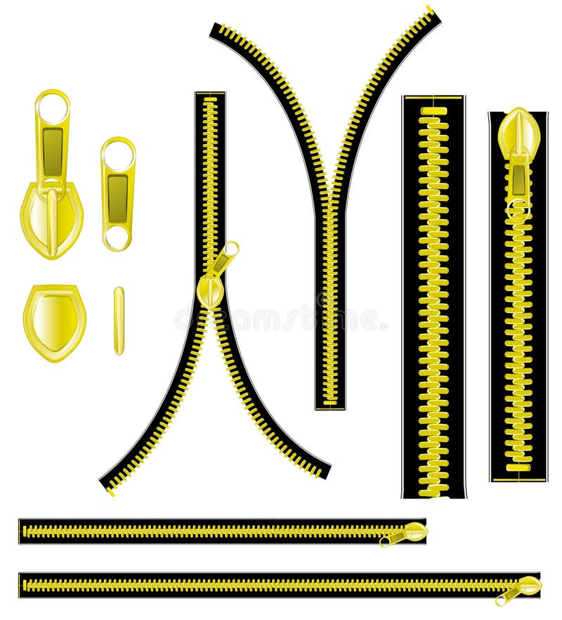 Vector Del Cierre Relámpago Del Oro Ilustración del Vector ...