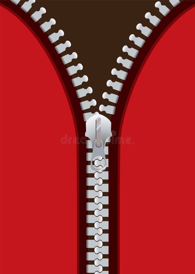 Cierre Relámpago Rojo Del Metal Ilustración del Vector - Ilustración de ...