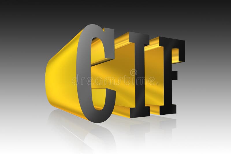 CIF Lettering - 3D Illustration Stock Illustration - Illustration of ...