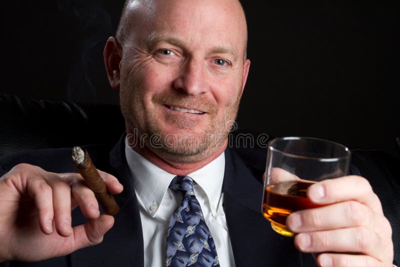 Cigar Man Drinking stock image. Image of people, chair - 14159773
