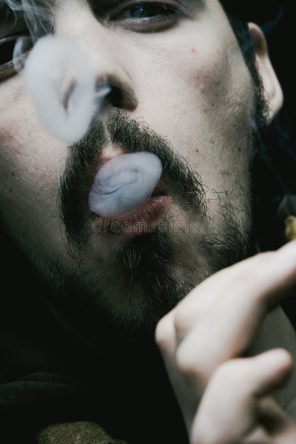 Cigar Smoker stock image. Image of habitual, addiction - 2022641