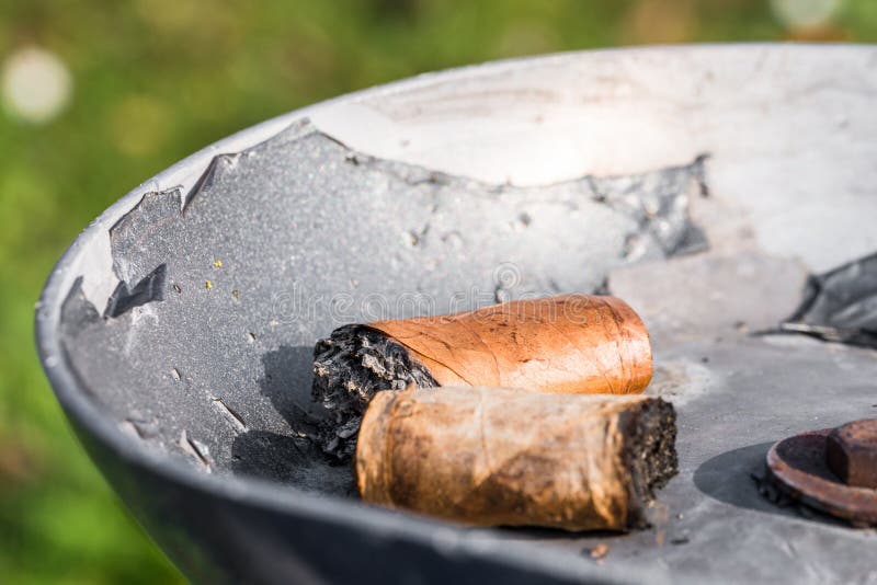 Cigar stubs in an ashtray stock image. Image of ashtray - 105647355