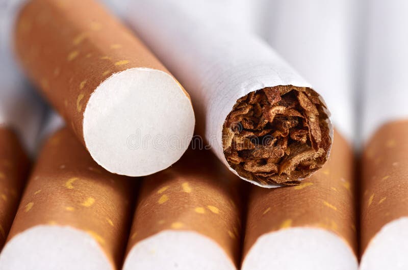 Cigarette With Brown Filter Stock Photo - Image of illness, unhealthy ...