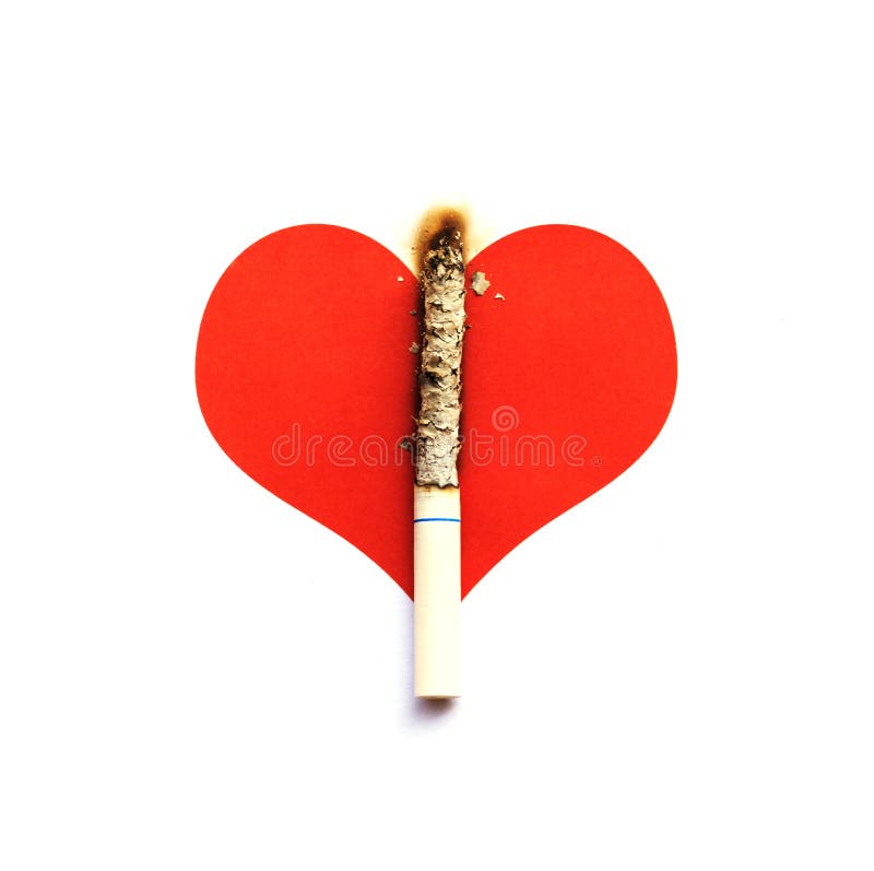 Cigarette Burnt on Graphic Heart Stock Image - Image of narcotic ...