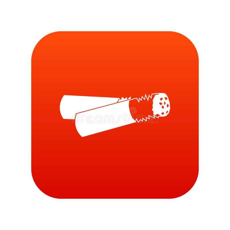 Cigarette icon digital red stock vector. Illustration of closeup - 99021415