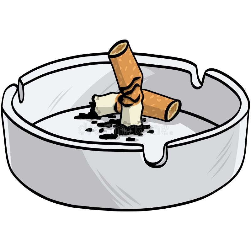Cigarette Butts on the Ashtray Vector Illustration Stock Vector ...