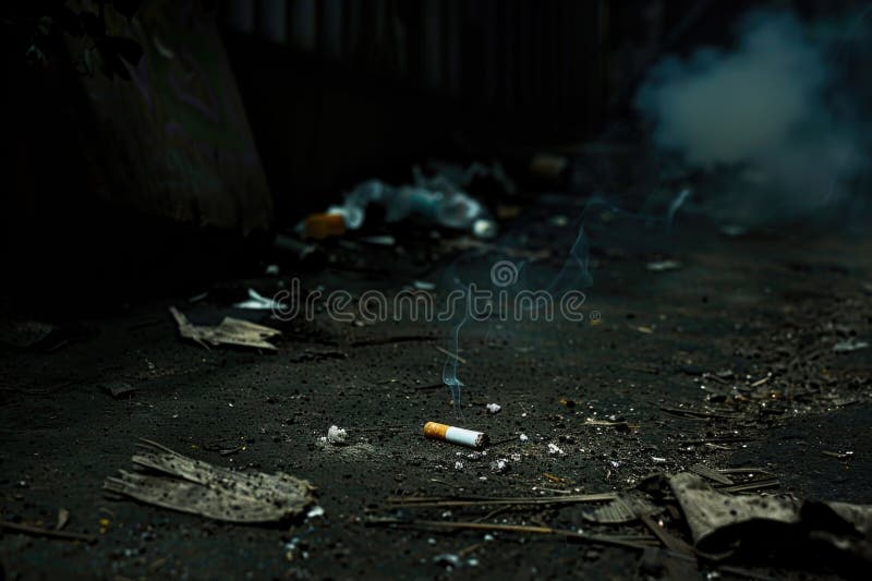A Cigarette Discarded on the Ground, Symbolizing the Consequences of ...
