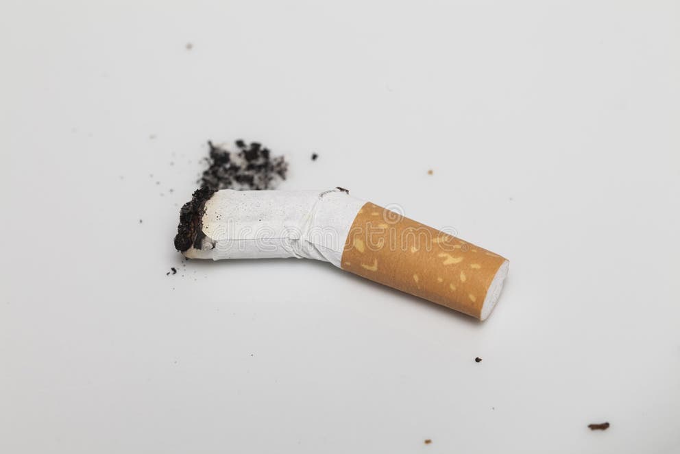 Cigarette end stock photo. Image of smoked, ashtray, white - 77469656