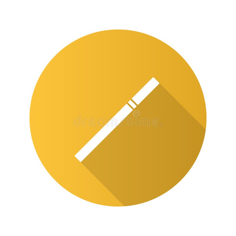 Cigarette Flat Design Long Shadow Glyph Icon Stock Vector ...