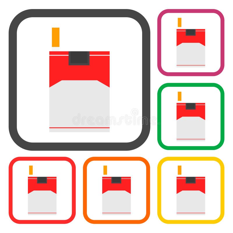 Cigarette flat icons set stock vector. Illustration of poison - 91281718