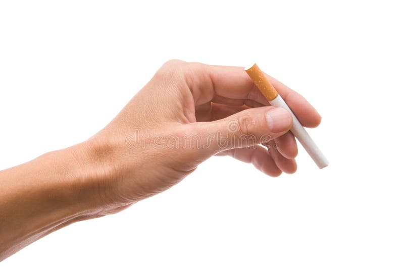 Cigarette in a hand stock photo. Image of crush, addiction - 14977644