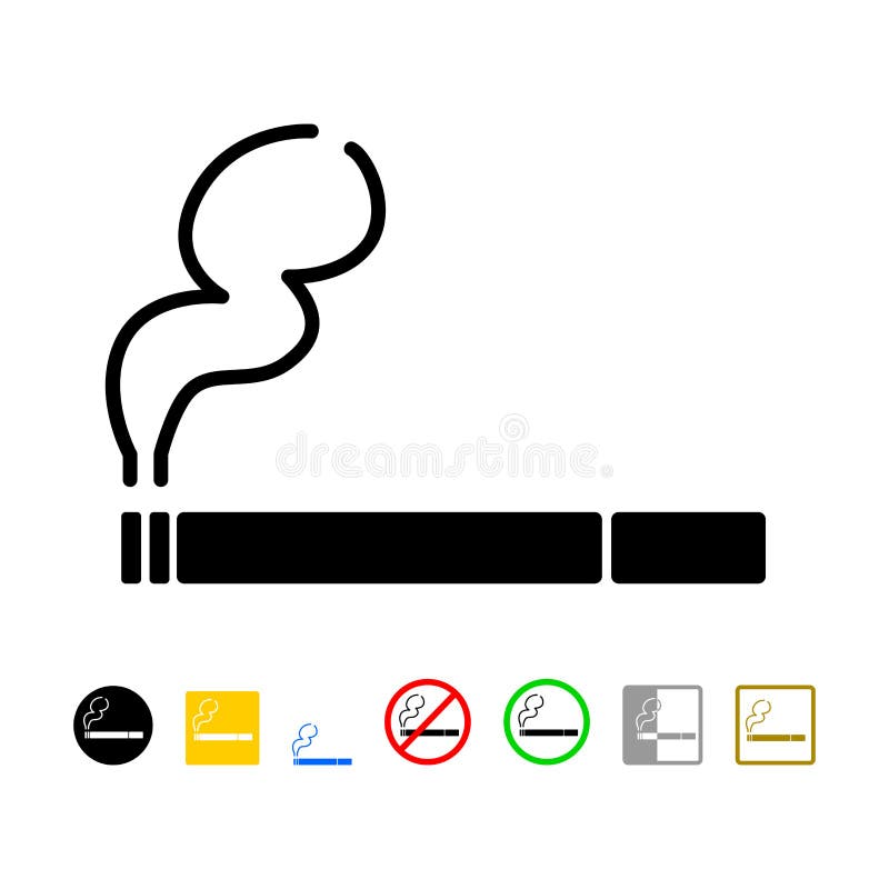 Cigarette icon stock vector. Illustration of thin, addict - 81604371