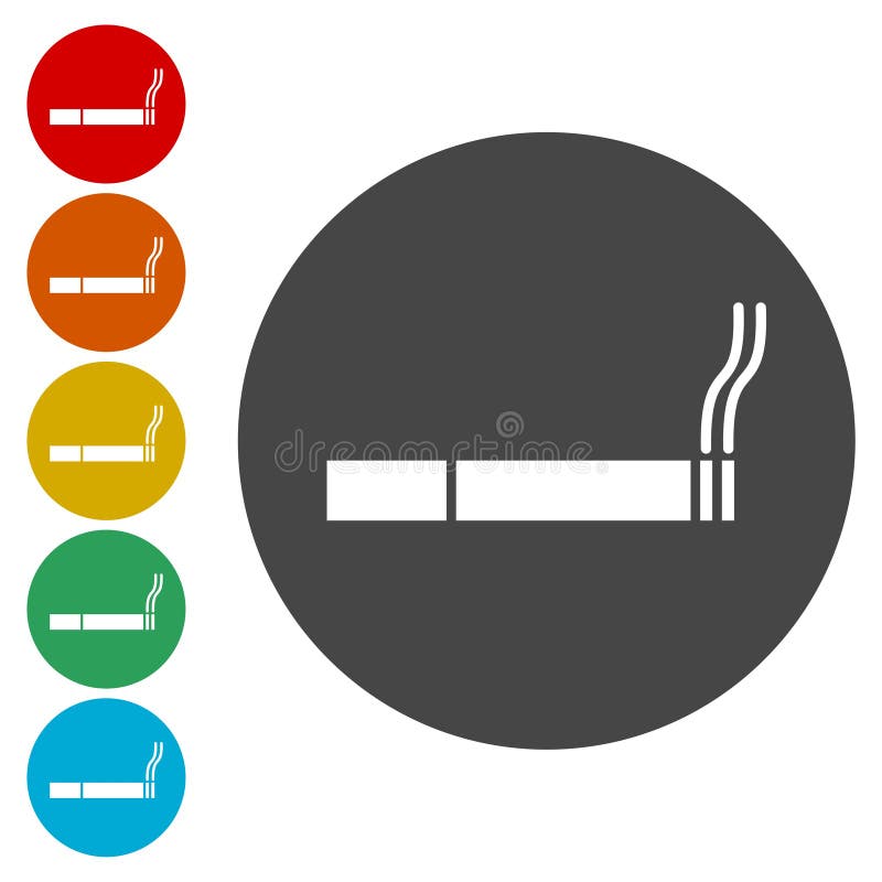 Cigarette Icon. Flat Design, Linear and Color Styles Stock Vector ...