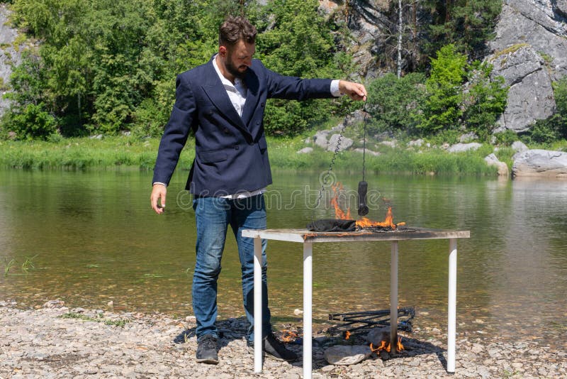 Cigarette Left As Cause of Fire. Fire Due To Smoking in Workplace Stock ...