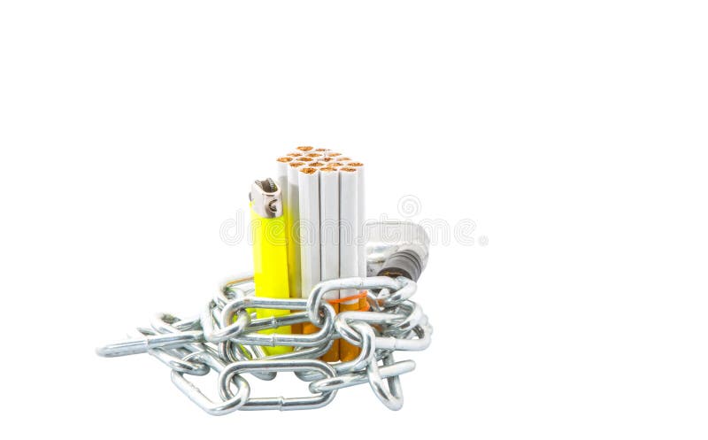Cigarette, Lighter and Chains I Stock Image - Image of metal ...