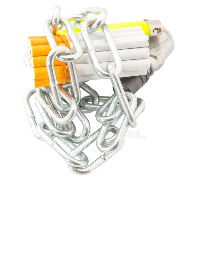 Cigarette, Lighter and Chains IV Stock Photo - Image of danger ...