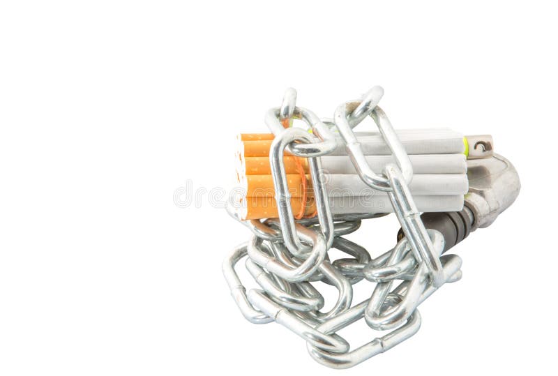 Cigarette, Lighter and Chains V Stock Image - Image of nicotine, obsess ...