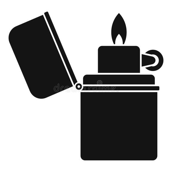 Cigarette Lighter Icon, Simple Style Stock Vector - Illustration of ...