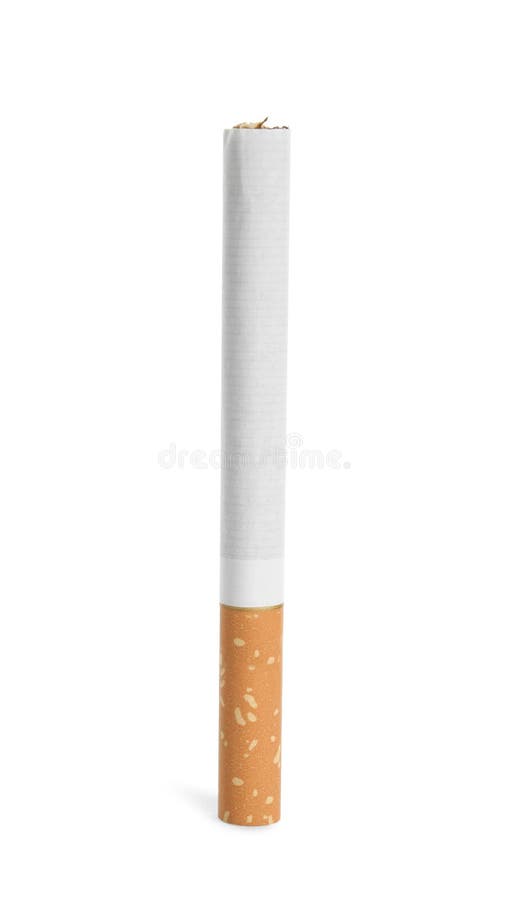 Cigarette with Orange Filter Isolated on White Stock Photo - Image of ...