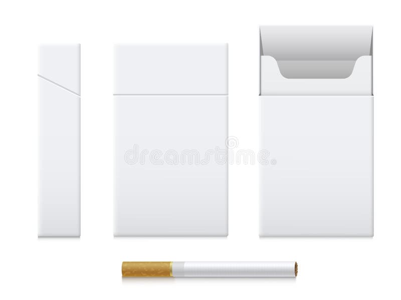 Cigarette Pack Realistic Set, Cardboard Template Design Stock Vector ...