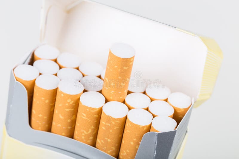 Cigarette pack stock photo. Image of nicotine, open, cancer - 64249480